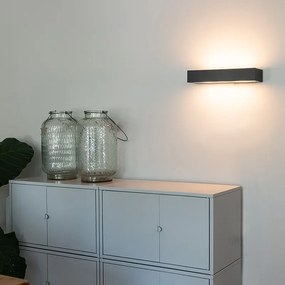 Designová obdélníková nástěnná lampa černá 35 cm - Houx