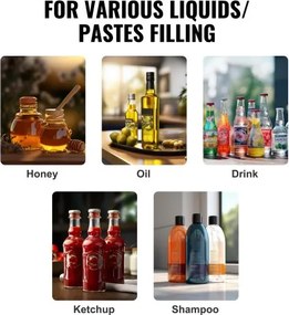 Pneumatický stroj na plnění pasty, 5-50 ml lahví