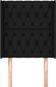 Čelo postele typu ušák černé 83x16x118/128 cm textil 3119892
