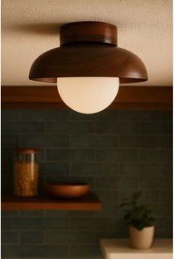 Hnědé stropní svítidlo se skleněným stínidlem ø 24 cm Elsa – Opviq lights