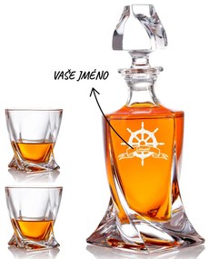 Dekorant Bohemia Crystal křišťálový whisky set s gravírováním Bucaneer 1+2