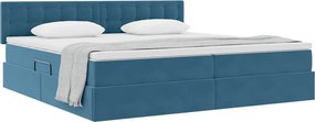 Postel s úložným prostorem Tmavě modrá 200 x 200 cm samet 3370903