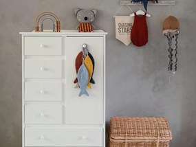 Vysoká úložná komoda do dětského pokoje BABUSHKA bílá