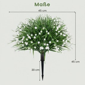 Costway Sada 2 umělých květin s 20 cm přízemní klas umělá cibule tráva