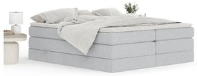 Světle šedá boxspring postel s úložným prostorem/bez čela 140x200 cm Juniper – Maison de Rêve