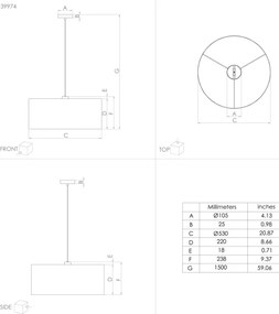 Eglo 39974 - Lustr na lanku CASUARITA 1xE27/40W/230V pr. 53 cm modrá/zlatá