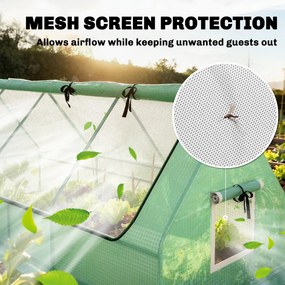 Fóliový skleník Outsunny mini s oknem ze síťoviny, odolný proti UV záření, PE fólie, 240 x 90 x 90 cm, ideální pro zahradnictví a pěstování | Aosom.de