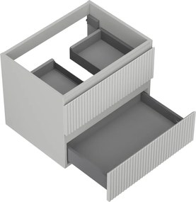 Mexen Rivel, koupelnová skříňka 60 cm, 2 zásuvky, drážkovaná, matná šedá, 91A20-06047-2-BFF62