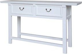 Bílý dřevěný konzolový stůl Service Marseille - 150*40*85 cm