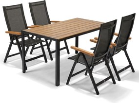 Vikio Zahradní jídelní set 140x80 pro 4 osoby přírodní VZS210P4