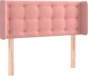 Čelo postele s LED růžové 83 x 16 x 78/88 cm samet 3123705