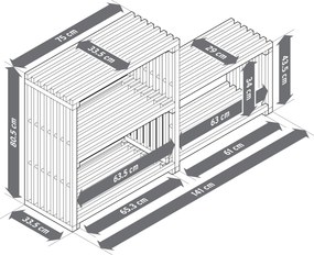 Tchibo - Výsuvný stupňovitý regál »Fleksibel« - barva: hnědá
