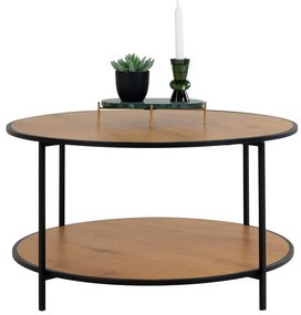 Kulatý konferenční stolek s deskou v dubovém dekoru v přírodní barvě ø 80 cm Vita – House Nordic