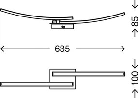 LED Stropní svítidlo 2xLED/6W/230V 3000K matný chrom