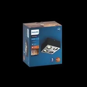 Philips Box 4x4.5W černá / LED stropní bodové svítidlo / 2000lm / 2200