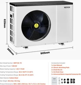 Elektrické bazénové tepelné čerpadlo 1,48-7,11 kW