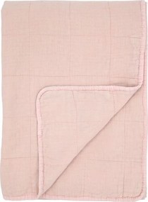 Růžový přehoz s opraným vzhledem Aix Vintage Quilt - 130*180 cm