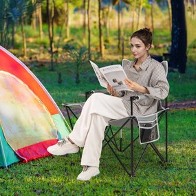 Costway Sada 2 plážového křesla skládací piknikové křeslo s 5 polohováním