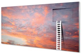 Obraz na skle Žebřík slunce oblohu 125x50 cm
