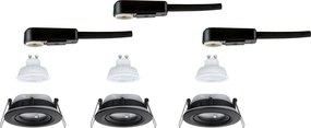 P 92418 LED vestavné svítidlo Nova Plus GU10 Flat IP65 93mm 3x4,9W 230V stmívatelné 2700K černá mat - PAULMANN