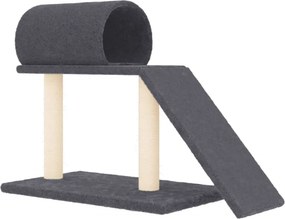 Škrabadlo pro kočky s tunelem a žebříkem tmavě šedé 55,5 cm 171791