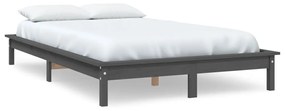 820588 vidaXL Rám postele šedý 140 x 190 cm masivní borovice