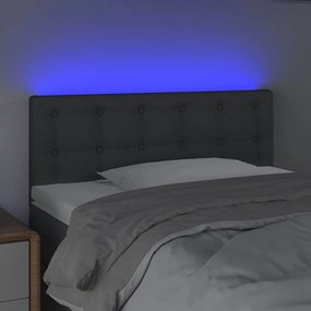 Čelo postele s LED tmavě šedé 100x5x78/88 cm textil 3122037