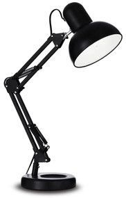 Stolní lampa Kelly s kloubovým ramenem, E27, černá