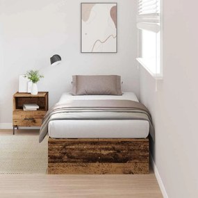 Rám postele s úložným prostorem Staré dřevo 100 x 200 cm 3335355