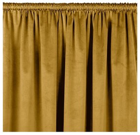 Sametový dimout závěs v hořčicové barvě 140x300 cm Velto – Filumi