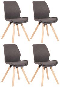 Jídelní židle Carnforth - 4 ks - látkové čalounění | tmavě šedé