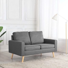 2místná pohovka světle šedá textil 288703