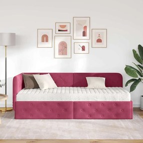 Rohový rám postele Víno Červené 80 x 200 cm samet 3394066