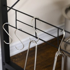 HOMCOM kuchyňský ostrůvek z dřevotřísky s elektrickou zásuvkou, USB portem a košem, 90x40x83 cm