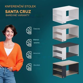 Deuba Konferenční stolek Santa Cruz 90x59x47cm - bílý/antracit