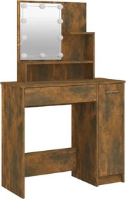 vidaXL Toaletní stolek sada s LED kompozitní dřevo [3114120] Barva: kouřový dub