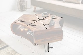 Designový konferenční stolek Lorelei, 90 cm, sheesham