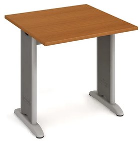 Stůl jednací rovný 80 cm - Hobis Flex FJ 800 Dekor stolové desky: třešeň, Barva nohou: Stříbrná