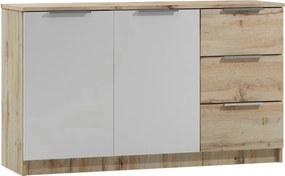 STO Komoda VIENNA, 138 cm Dub Votan/Bílá
