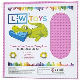 L-W Toys Velká podložka na stavění 50x50 bodů růžová