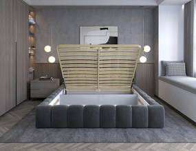 Dvoulůžková postel LAMICA II 180x200 s LED osvětlením Monolith 85 šedá