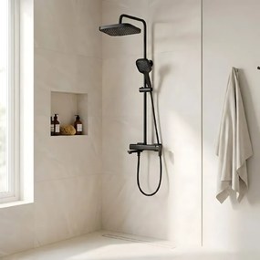 Rea Arlo, sprchový set s vanovou výlevkou, černá matná, REA-P7440