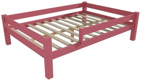 Dětská postel 8X8 01D se zábranou (Barva dřeva: barva růžová, Rozměr: 140 x 200 cm)