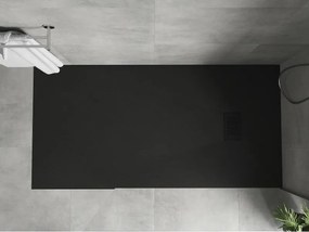 Mexen Hugo, obdélníková sprchová vanička SMC 180 x 90 cm, černá, černá krytka, 42709018-B