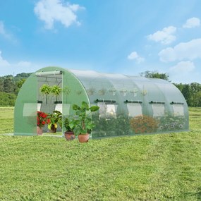 Costway Velký průchozí tunel Greenhouse – 600 × 300 × 200 cm, zelený