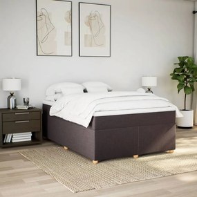 Box spring postel s matrací tmavě hnědá 140x200 cm textil 3285383
