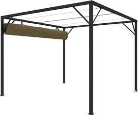 Zahradní altán se zatahovací střechou 3 x 3 m taupe 180 g/m² 312220