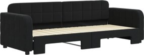 Válenda s přistýlkou černá 80 x 200 cm samet 3196926