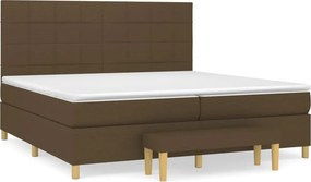 Box spring postel s matrací tmavě hnědá 200x200 cm textil 3137184