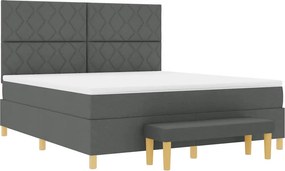 Postel s boxspringem s polštářem Tmavě šedá 200 x 180 cm textil 3344395